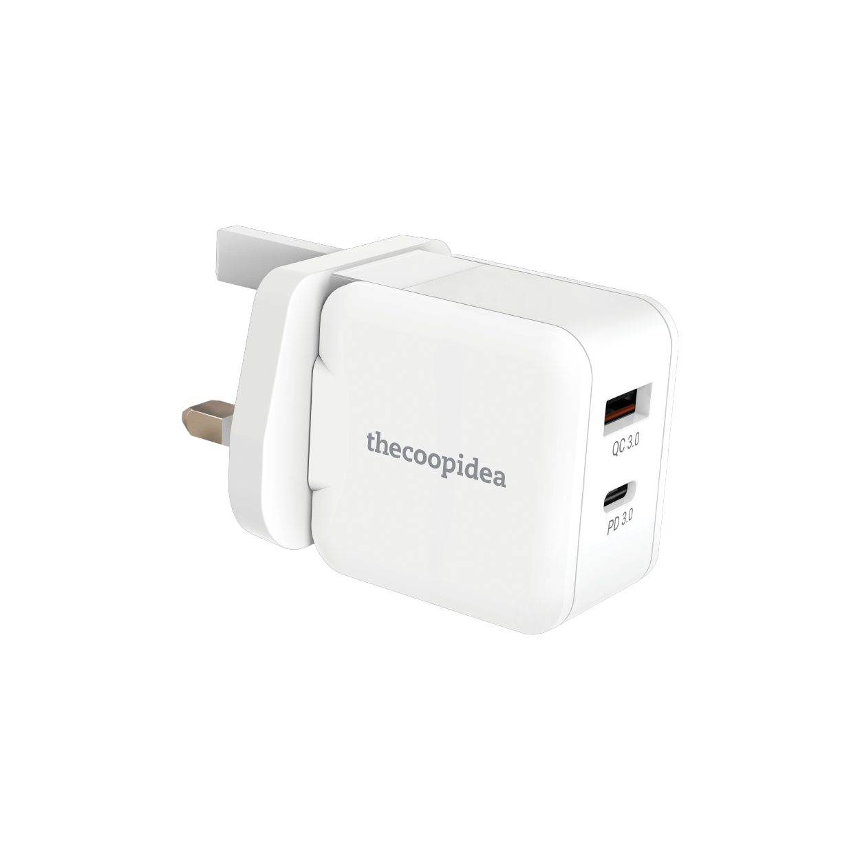 GaN BLOCK 33W - 2 Ports PD+QC Fast Charge Adapter | thecoopidea